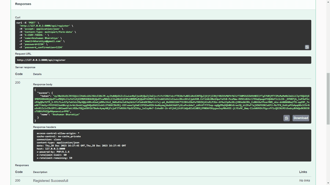 Laravel Swagger Integration 2024 by Anshuman Bharatiya - Saroj Kumar's Portfolio